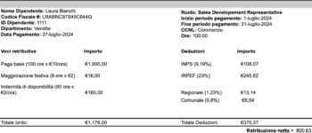 Esempio busta paga contratto a chiamata: come leggerla e regole